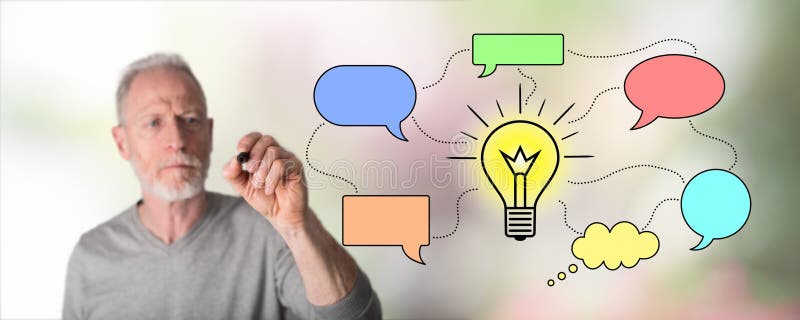 Man drawing idea concept stock image. Image of writing - 138810775