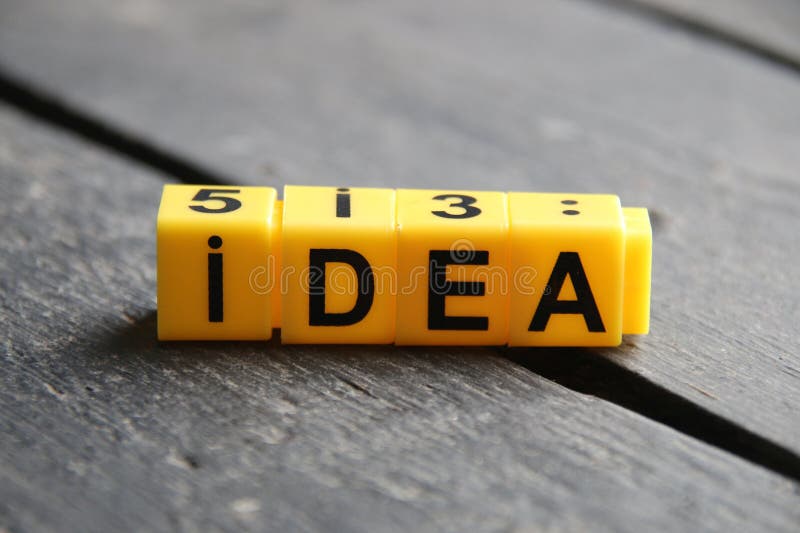 Idea Concept, Inscription on Yellow Cubes Stock Photo - Image of ...