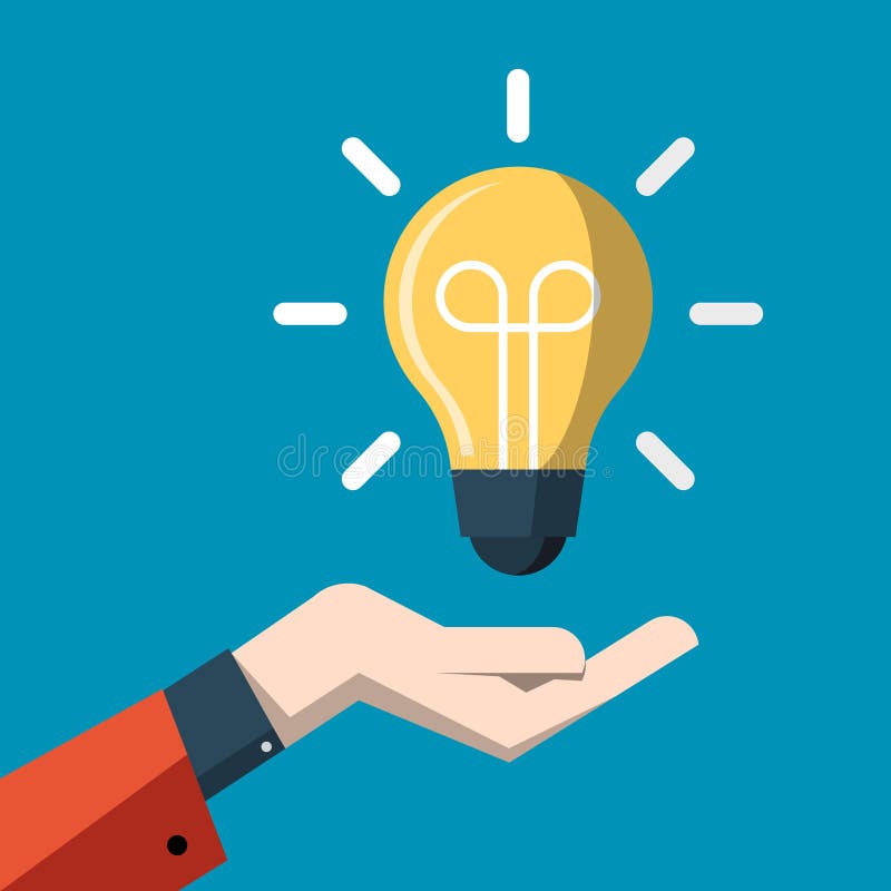 Above the Hand Hover Light Bulb with Paint Splash Stock Illustration ...