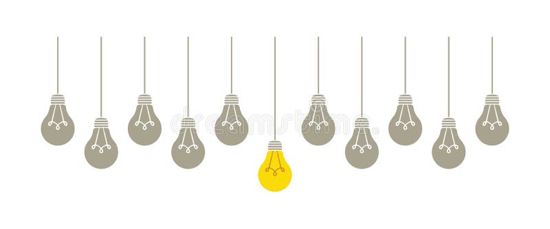 Idea Concept Light Bulbs Set. Illustration Stock Illustration ...