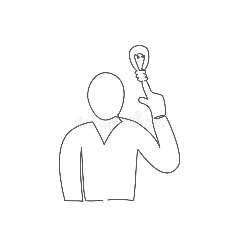 Idea Concept One Line Drawing on White Background Stock Vector ...