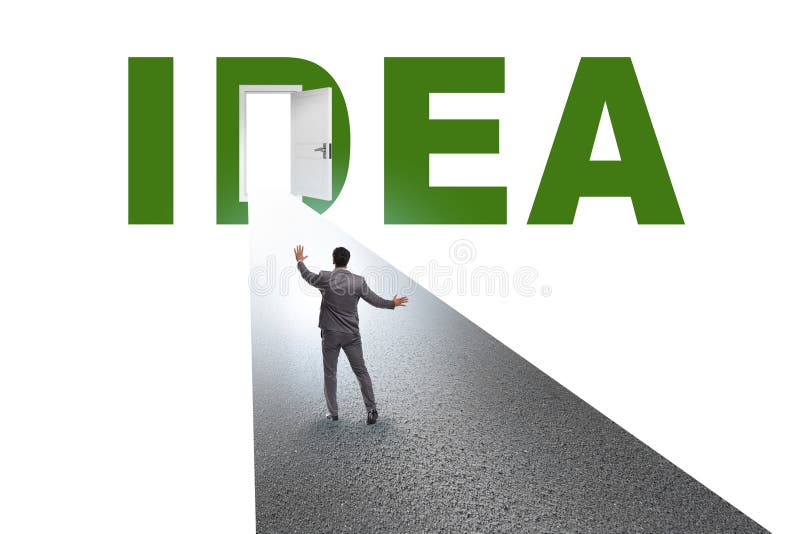 Idea Concept with Road Leading To Open Door Stock Image - Image of ...