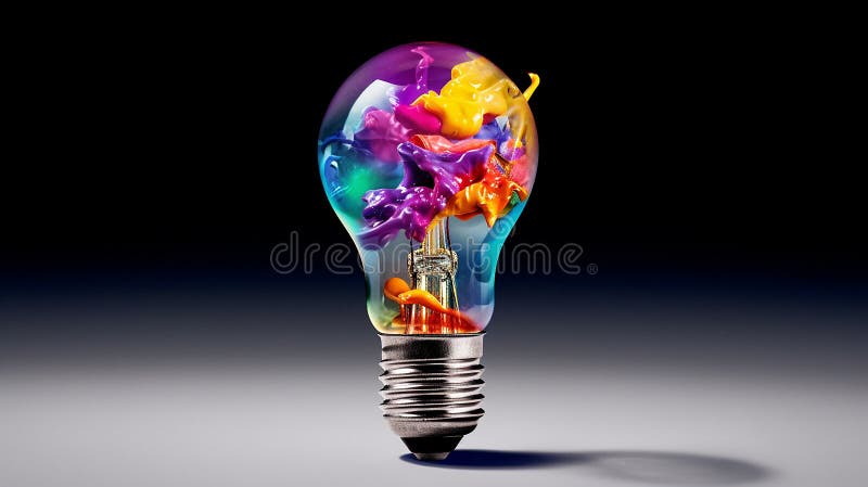 Idea Concept of Unique Creative Idea with Lightbulb, Generative AI ...