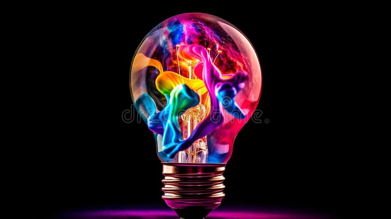 Idea Concept of Unique Creative Idea with Lightbulb, Generative AI ...