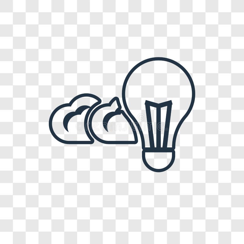 Idea Concept Vector Linear Icon Isolated on Transparent Background ...