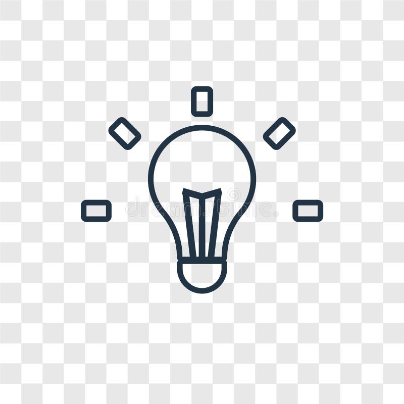 Idea Concept Vector Linear Icon Isolated on Transparent Background ...