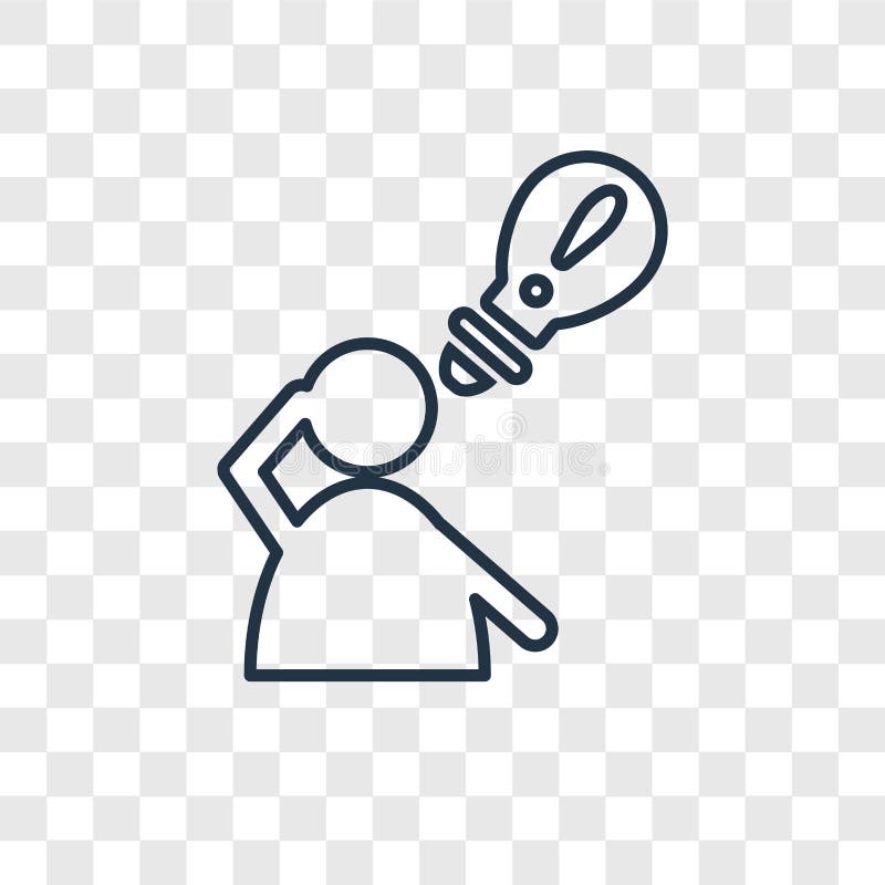 Idea Concept Vector Linear Icon Isolated on Transparent Background ...