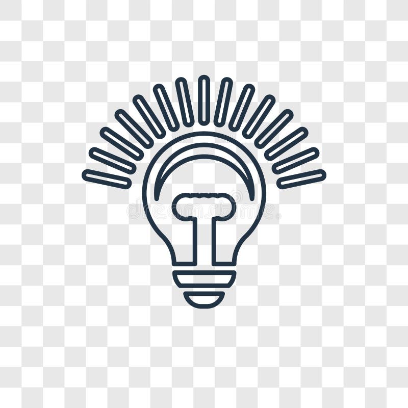 Idea Concept Vector Linear Icon Isolated on Transparent Background ...