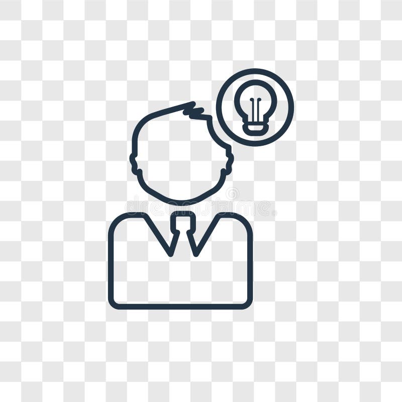 Idea Concept Vector Linear Icon Isolated on Transparent Background ...