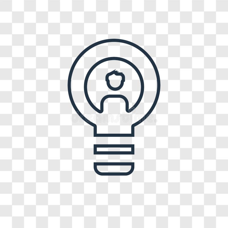Idea Concept Vector Linear Icon Isolated on Transparent Background ...