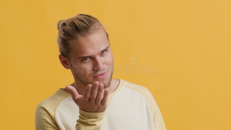 Idea Concept. Young Handsome Guy Pointing Finger Up, Having Inspiration ...