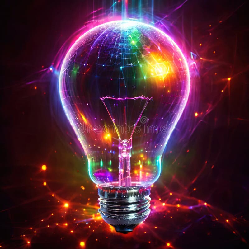 Idea Creative Inspiration Shown with Digital Lightbulb with Artificial ...