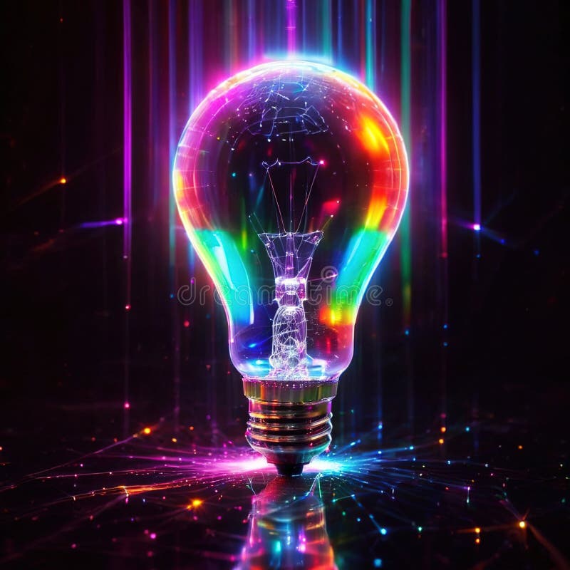 Idea Creative Inspiration Shown with Digital Lightbulb with Artificial ...