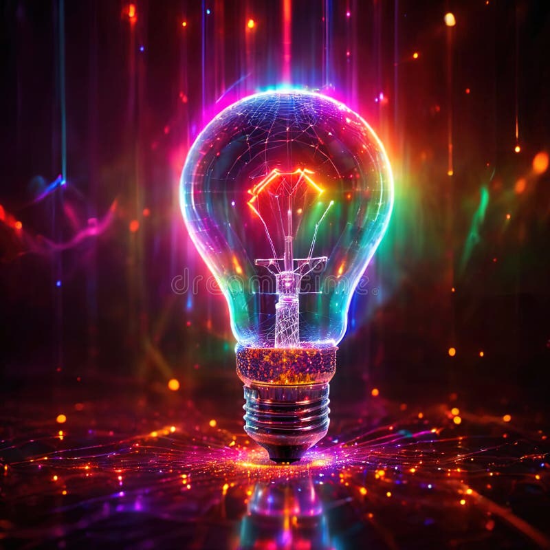 Idea Creative Inspiration Shown with Digital Lightbulb with Artificial ...