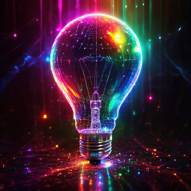 Idea Creative Inspiration Shown with Digital Lightbulb with Artificial ...