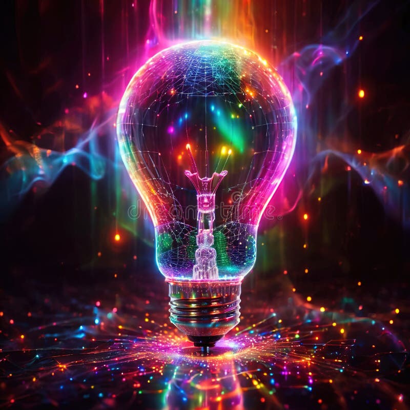 Idea Creative Inspiration Shown with Digital Lightbulb with Artificial ...