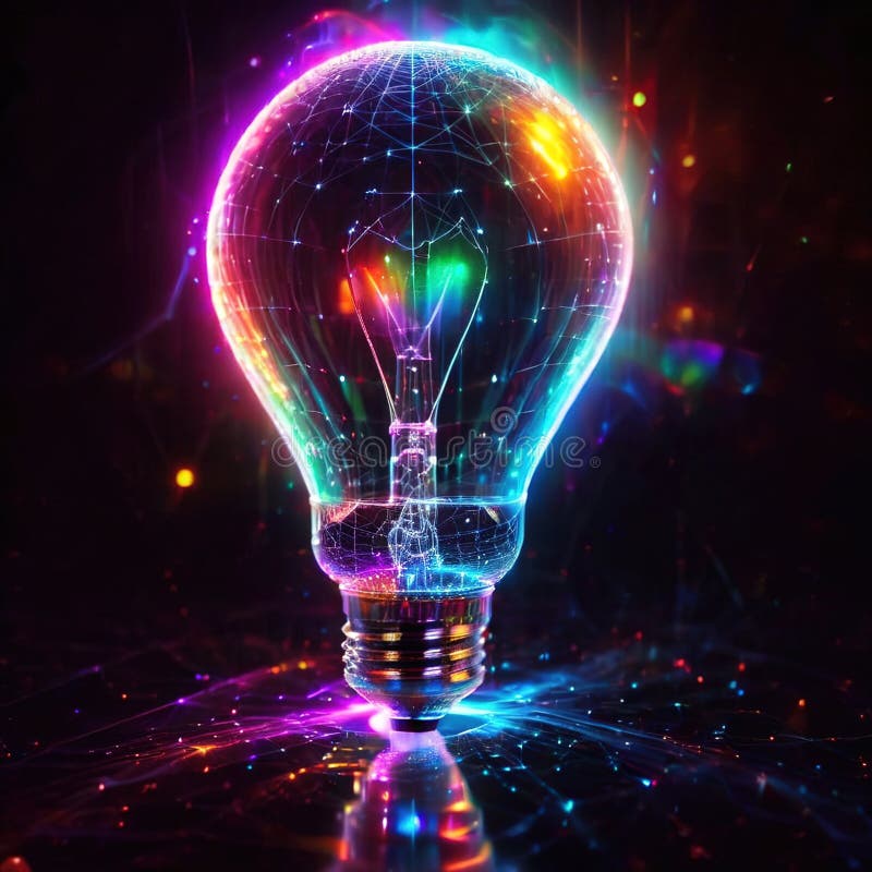 Idea Creative Inspiration Shown with Digital Lightbulb with Artificial ...