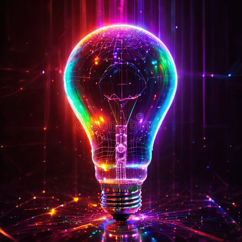 Idea Creative Inspiration Shown with Digital Lightbulb with Artificial ...