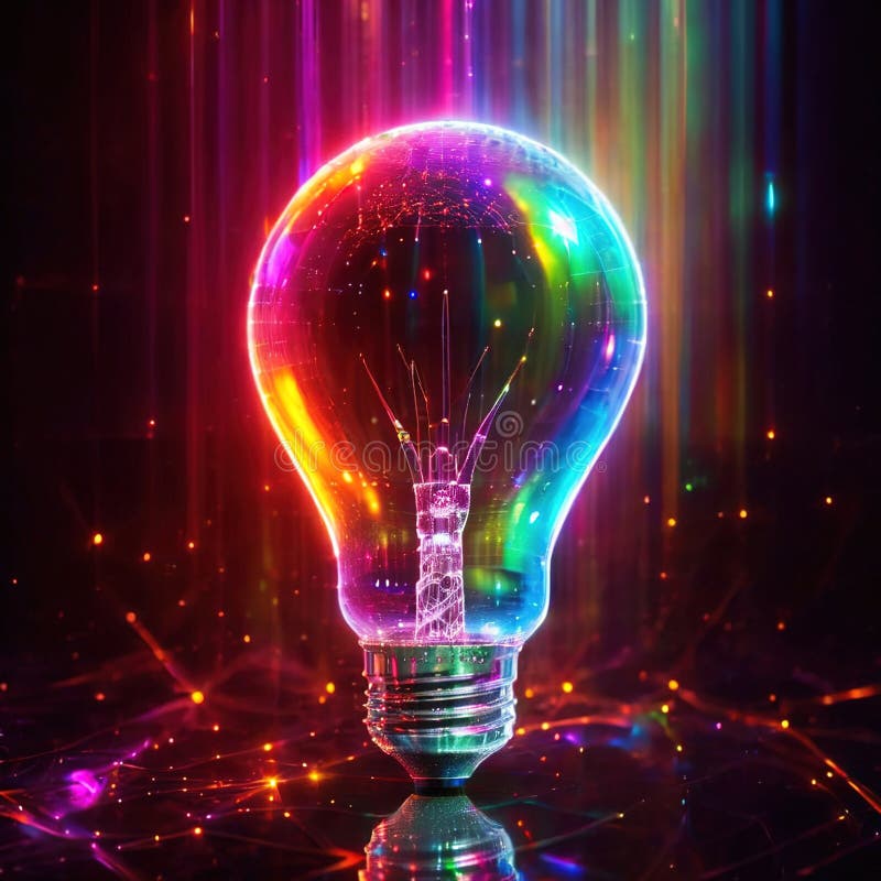 Idea Creative Inspiration Shown with Digital Lightbulb with Artificial ...