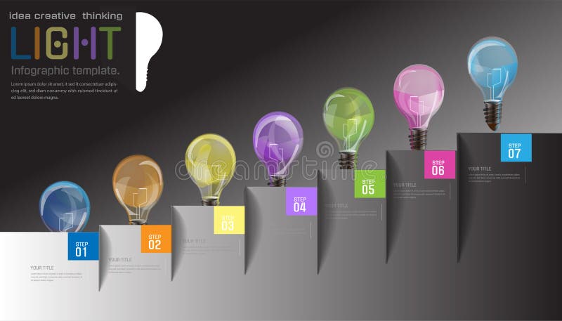 Idea Creative Thinking Light.Infographic Template.light Bulb Shine ...