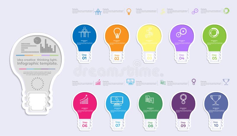 Idea Creative Thinking Light.Infographic Template.light Bulb Shine ...