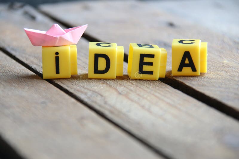 Idea and Creativity Concept. the Inscription on Yellow Cubes Stock ...