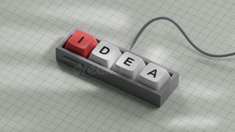 Idea.3D Illustration of Computer Keyboard Keys Stock Illustration ...