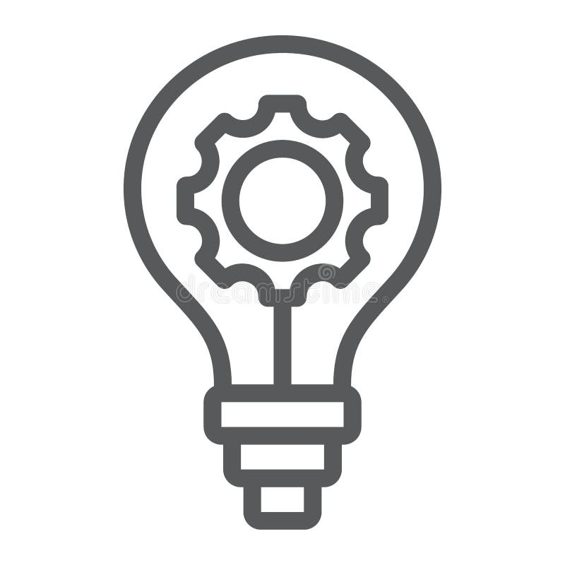 Idea Development Thin Line Icon, Business and Development, Bulb Light ...