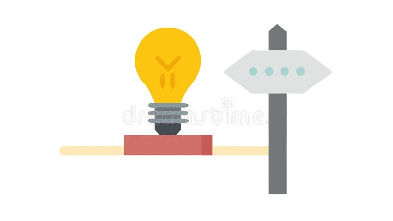 Idea Directional Signpost with Light Bulb, Vector Design Generative AI ...