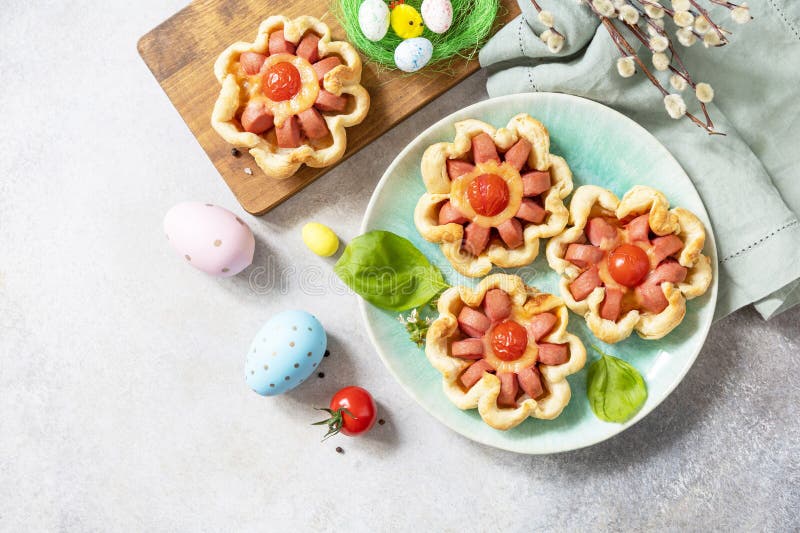 Idea for Easter Breakfast or Lunch. Mini Pizza. Pizza in Puff Pastry ...