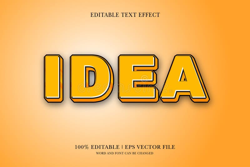 Idea Editable Text Effect with 3d Vector Design Stock Vector ...