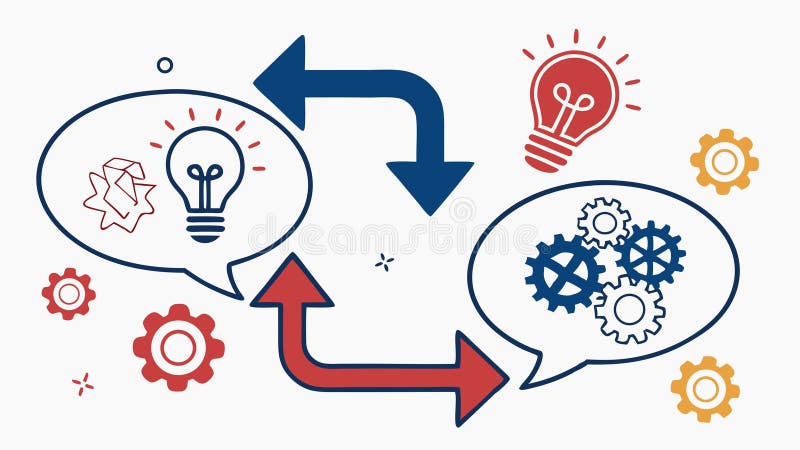 Idea Exchange and Collaboration Process Infographic Vector Design ...
