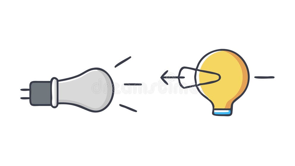 Idea Exchange Lightbulb with Arrows Icon, for Communication and Trade ...