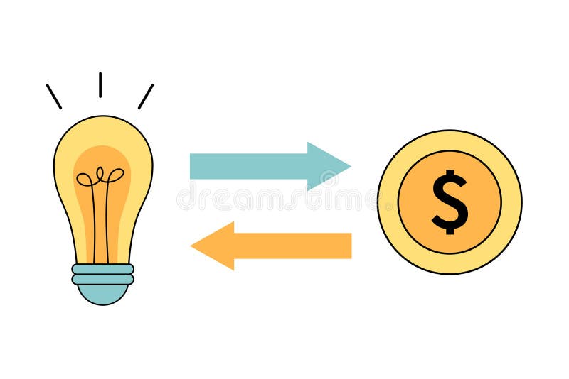 Idea Exchange Money for Business Concept. Icon, Banner, Poster Stock ...