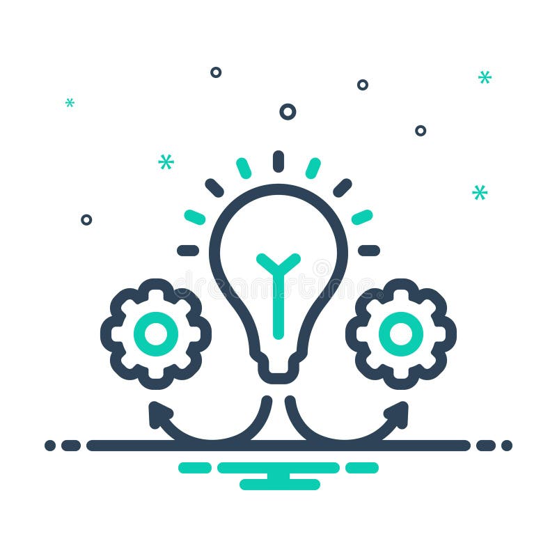 Mix Icon for Idea Execution, Idea and Light Stock Vector - Illustration ...