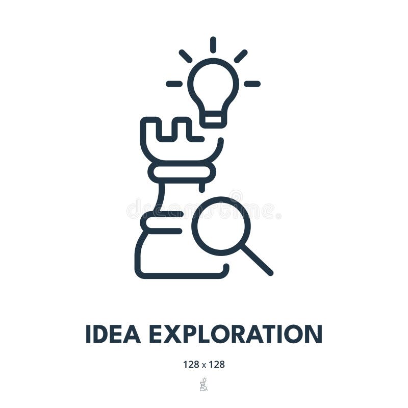 Idea Exploration Icon. Innovation, Creative, Brainstorm. Editable ...