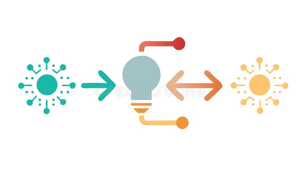 Idea Flow Innovation Icon, Creative Process, Solution Generation ...
