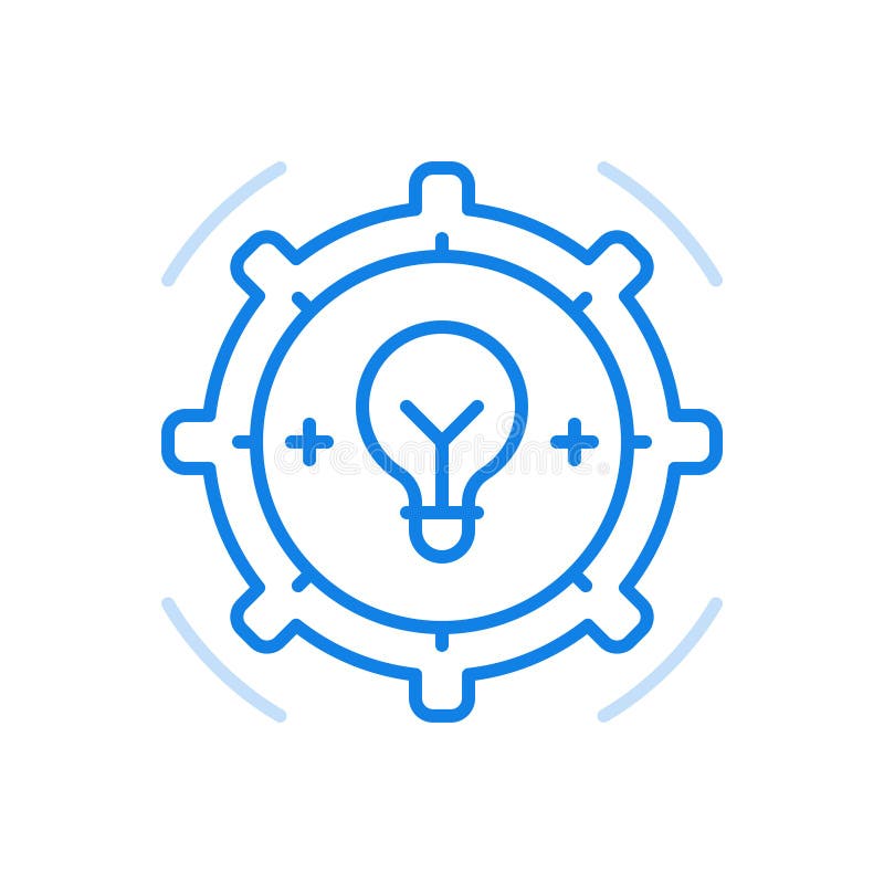 Idea Formation Process Vector Line Icon. Constructive Creative Thinking ...