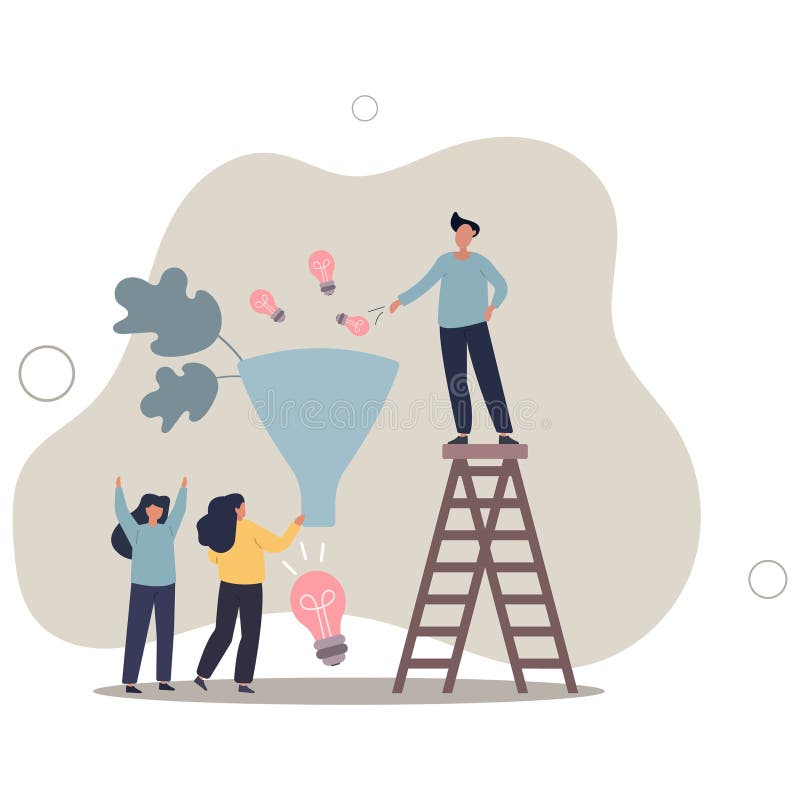 Idea Funnel, Brainstorm To Get Solution or Final Idea, Creativity ...