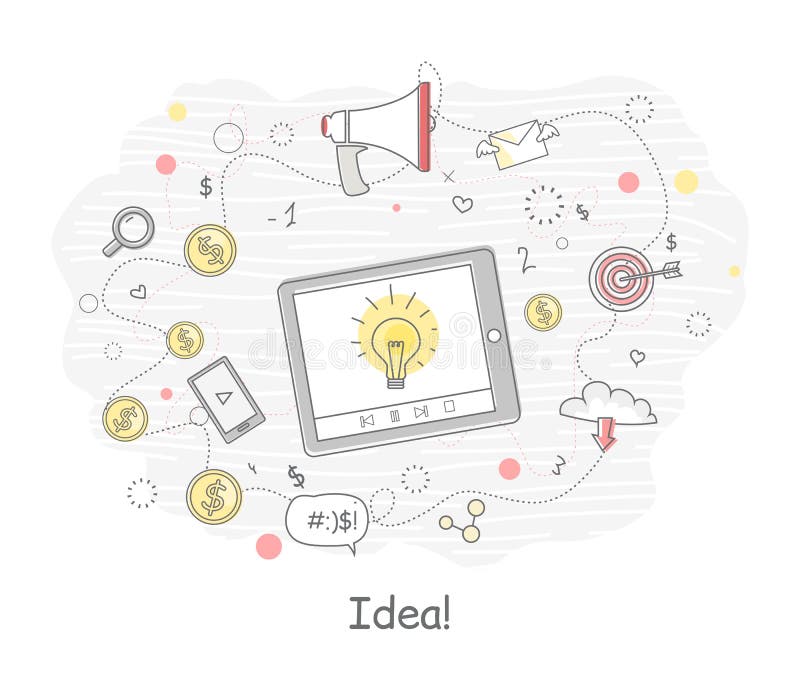 Idea Generation Banner stock vector. Illustration of creative - 84541459