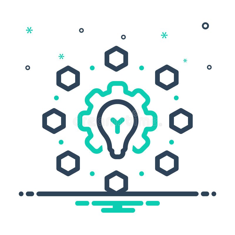 Mix Icon for Idea Generation, Idea and Creativity Stock Vector ...