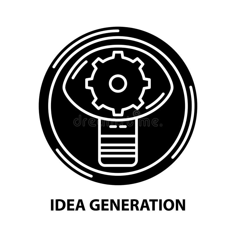 Idea Generation Symbol Icon, Black Vector Sign with Editable Strokes ...