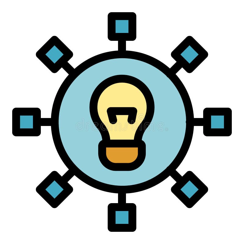 Idea Generation Icon Color Outline Vector Stock Vector - Illustration ...