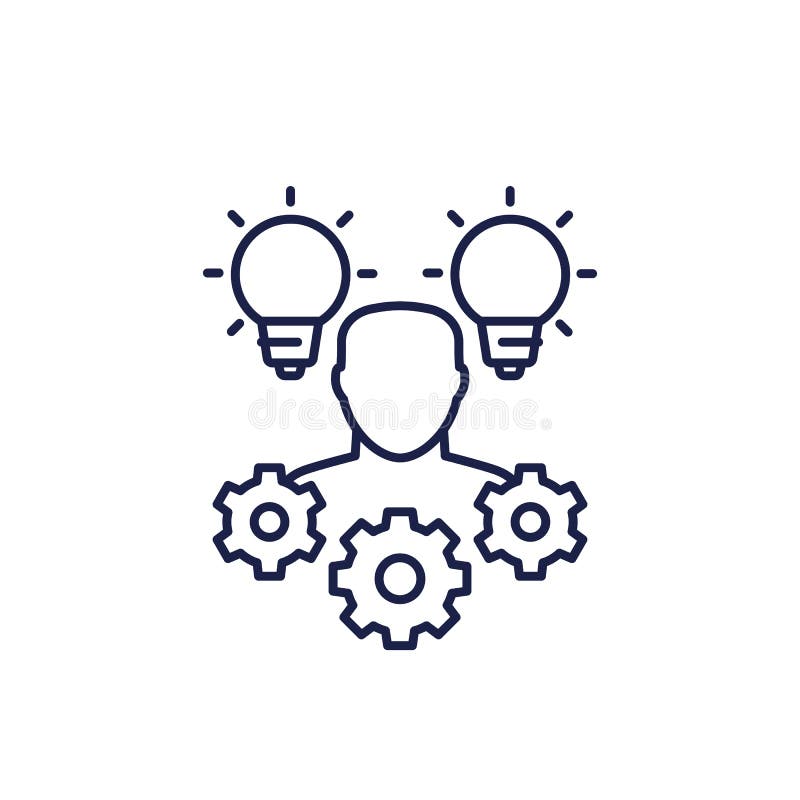 Idea Generator Line Icon on White, Vector Stock Vector - Illustration ...