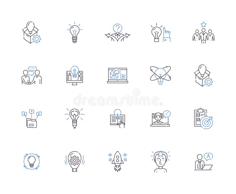 Idea Generation Outline Icons Collection. Ideas, Generation ...