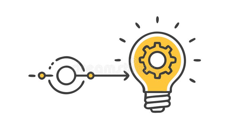 Idea Generation Pathway Icon: Problem Solving Innovation Process, Vector Design Generative AI ...