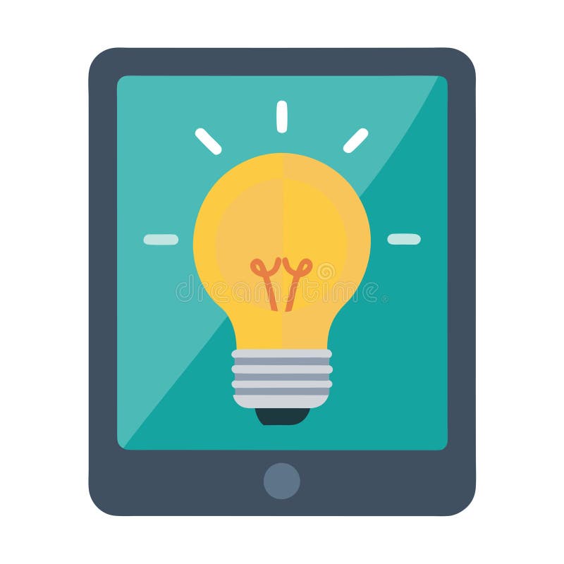 Idea Generation on Tablet: a Lightbulb Icon for Creative Concepts Stock ...