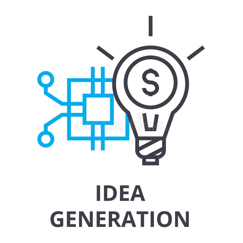 Idea Generation Thin Line Icon, Sign, Symbol, Illustation, Linear ...
