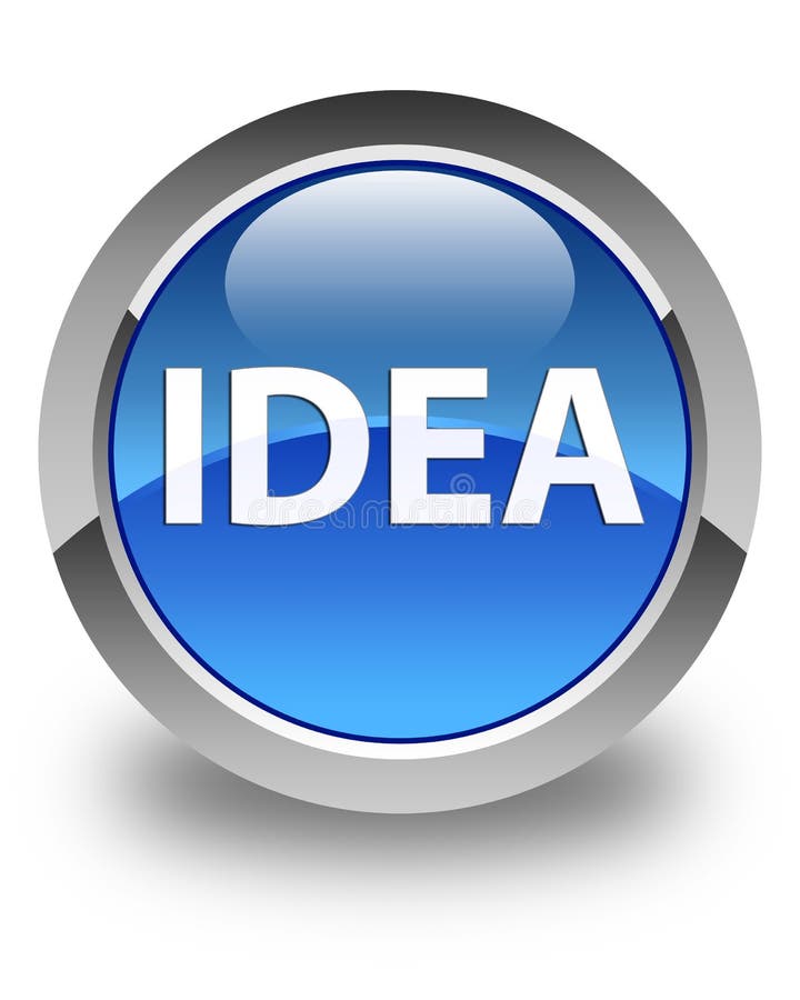 Idea Glossy Blue Round Button Stock Illustration - Illustration of ...