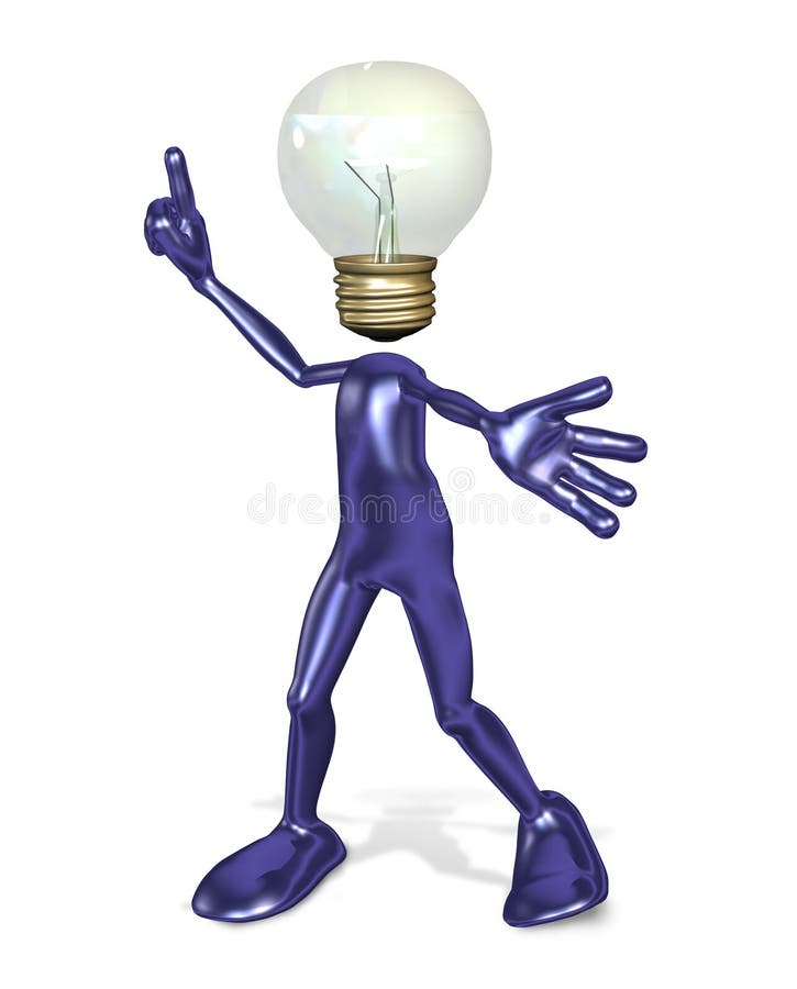 Lightbulb Guy stock vector. Illustration of think, light - 1952974